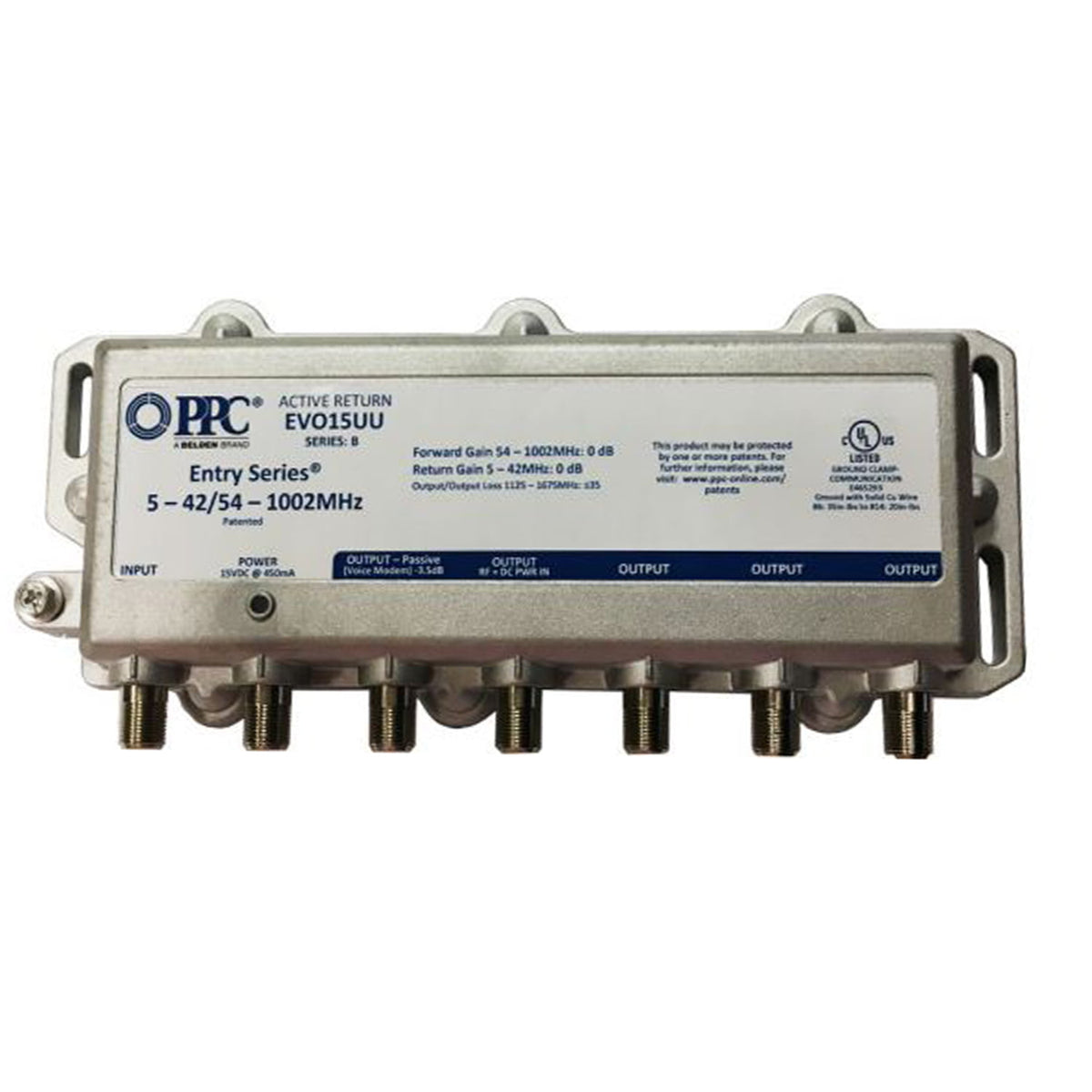 PPC Belden 5-PORT Coaxial Cable Amplifier EVO1-5-U/U With Power Adapte ...