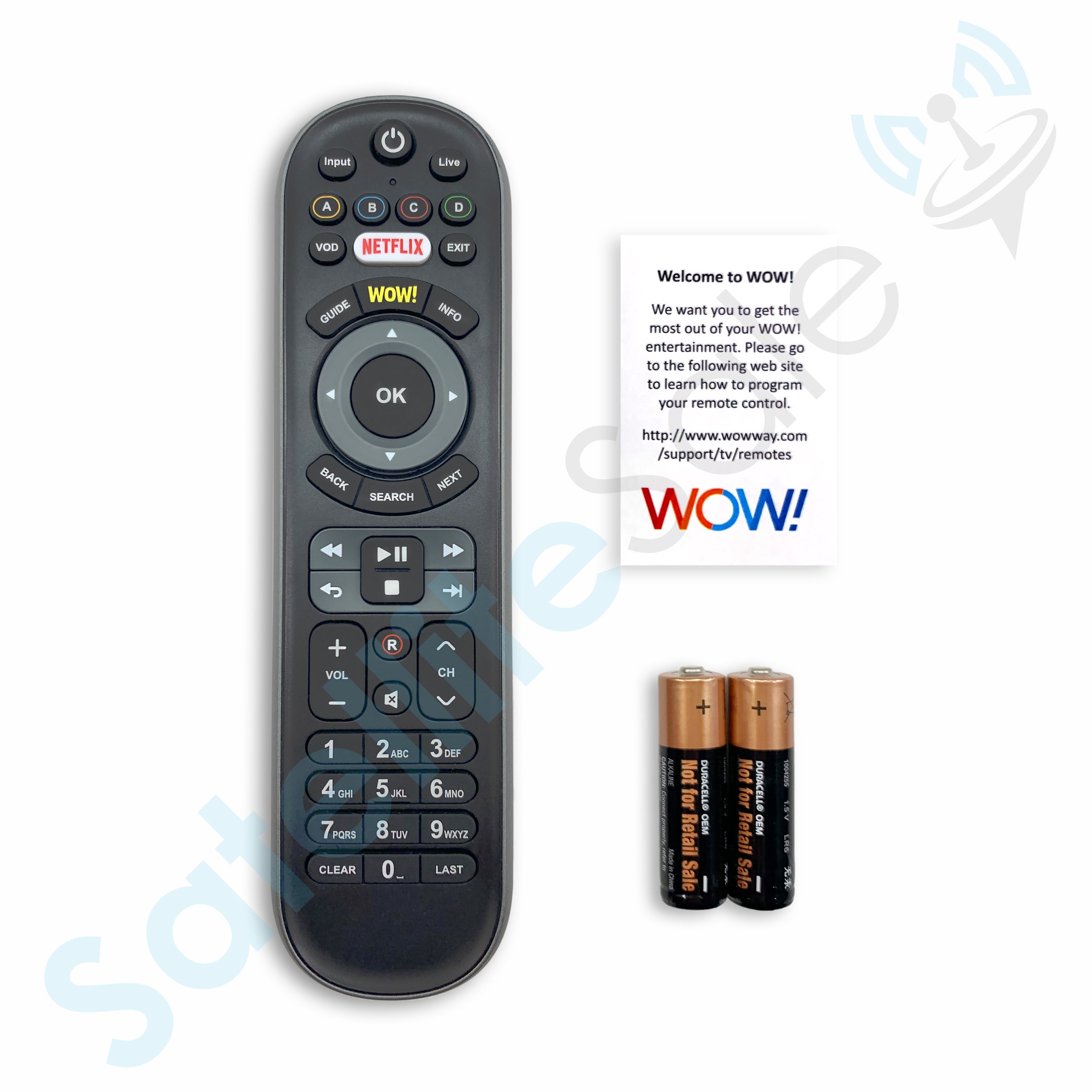 WOW TV Netflix Remote Control URC2135 — SatelliteSale